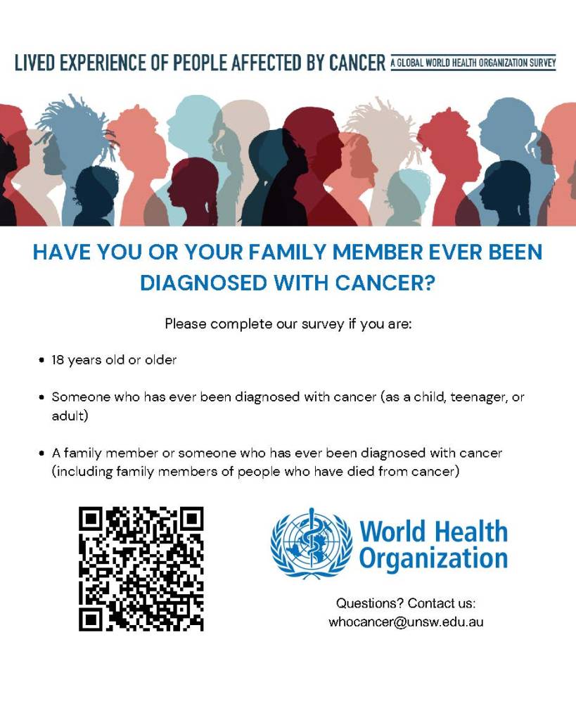 WHO Global Survey on Lived Experience of People Affected by Cancer - ALAN